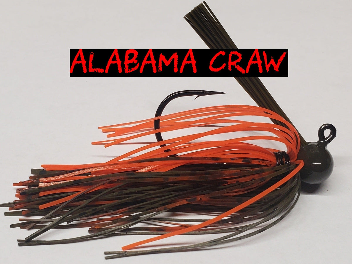 Ball Head Weedless Jig ( Sizes 1/2 oz, 9/16 oz & 5/8 oz)- Crawfish Patterns