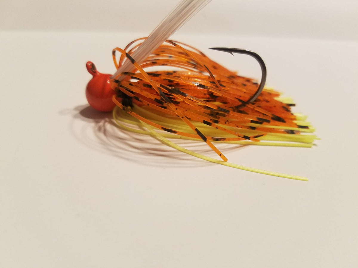 Ball Head Weedless Jig ( Sizes 1/2 oz, 9/16 oz & 5/8 oz)- Crawfish Patterns
